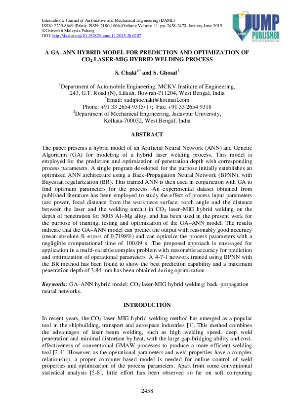 (PDF) A Ga–Ann Hybrid Model for Prediction and Optimization of CO2 ...