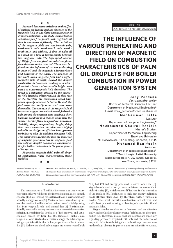 (PDF) The influence of various preheating and direction of magnetic ...