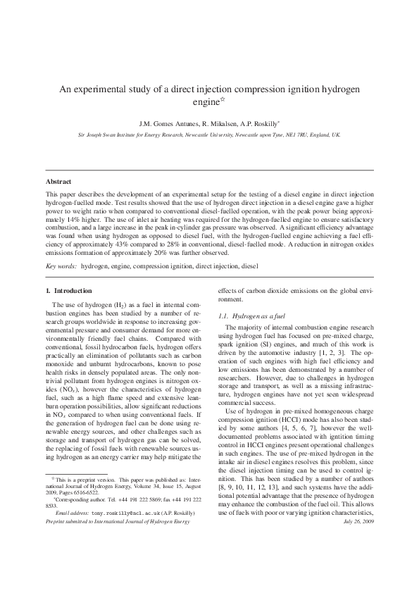 (PDF) An experimental study of a direct injection compression ignition ...