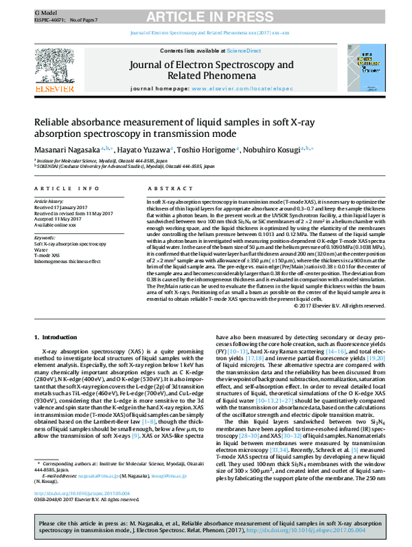 (PDF) Optimizing Liquid Sample Thickness in XAS