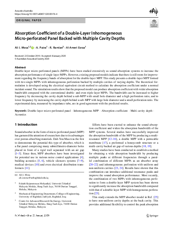 (PDF) Absorption Coefficient of a Double-Layer Inhomogeneous Micro ...