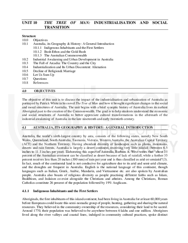 (PDF) THE TREE OF MAN: INDUSTRIALISATION AND SOCIAL TRANSITION