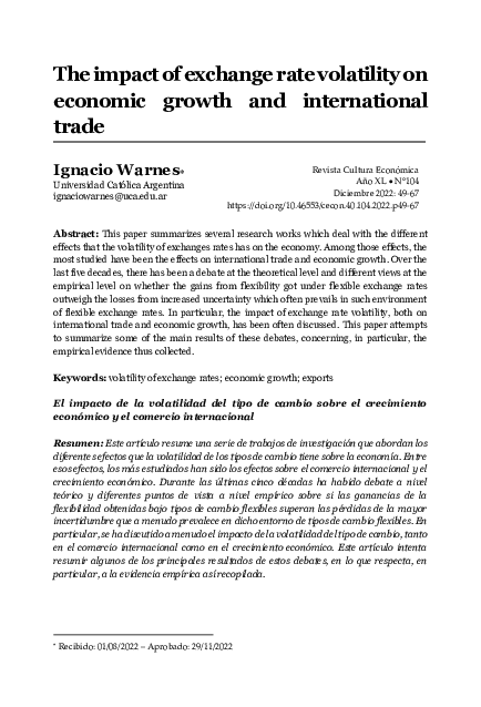 (PDF) The impact of exchange rate volatility on economic growth and ...