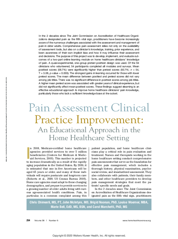 (PDF) Pain Assessment Clinical Practice Improvement