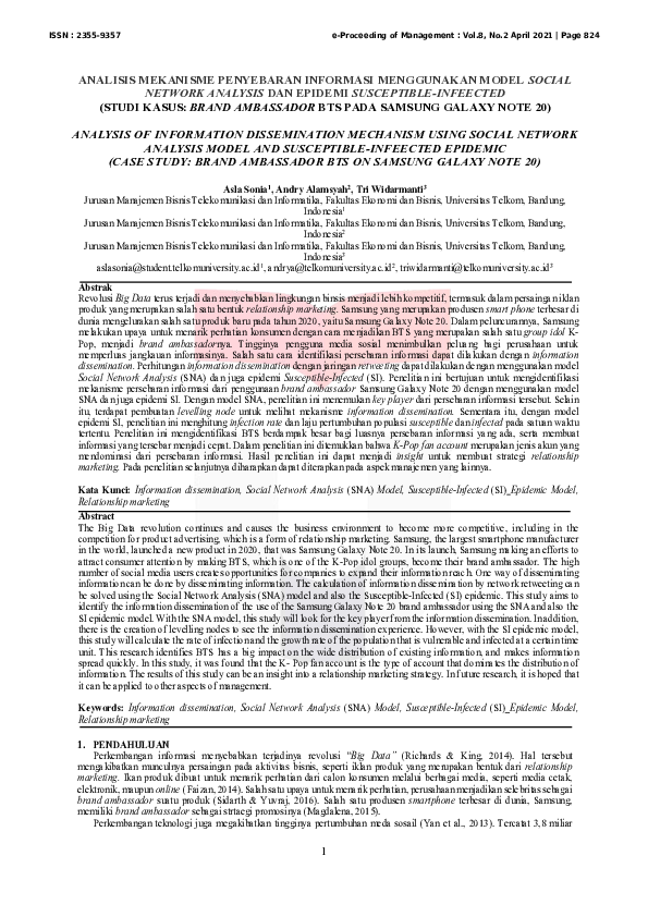 (PDF) Analisis Mekanisme Penyebaran Informasi Menggunakan Model Social ...