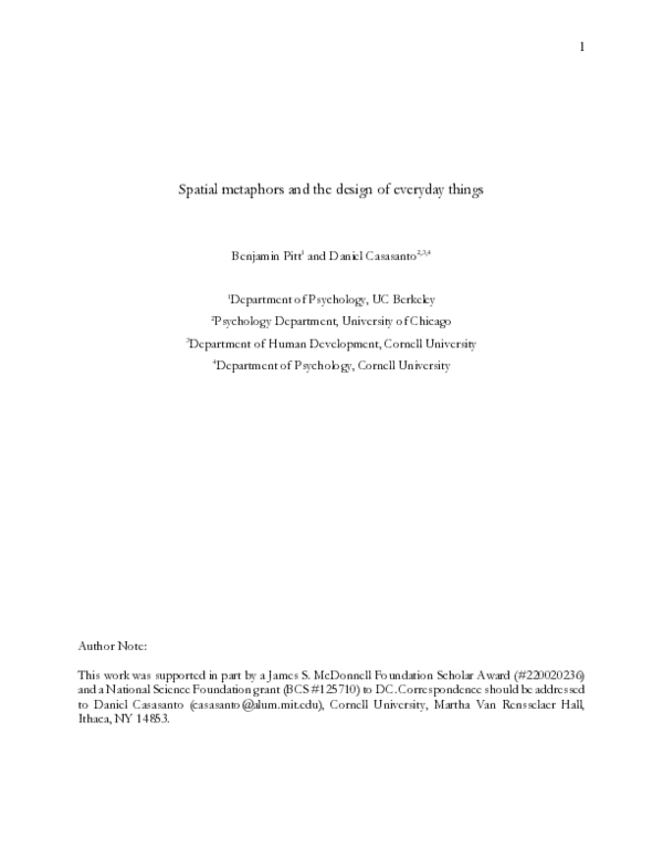 (PDF) Spatial metaphors and the design of everyday things