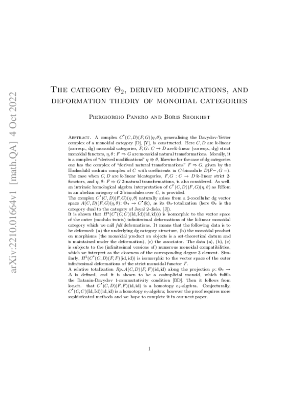 (PDF) The category $\Theta_2$, derived modifications, and deformation ...