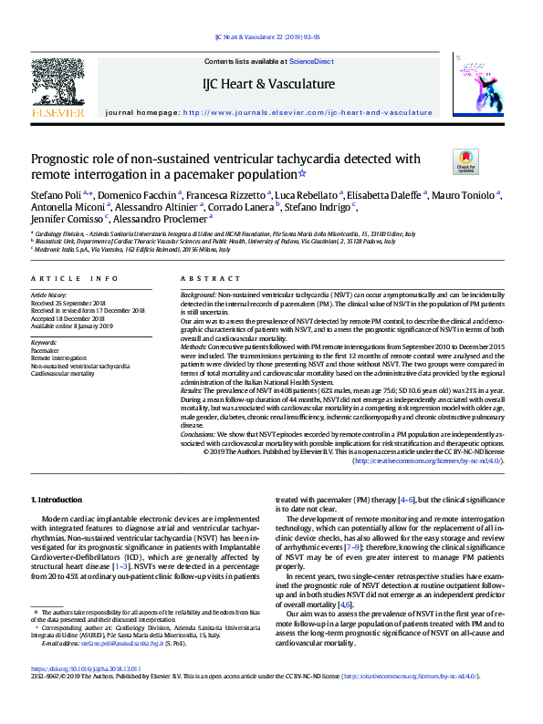 (PDF) Prognostic role of non-sustained ventricular tachycardia detected with remote ...