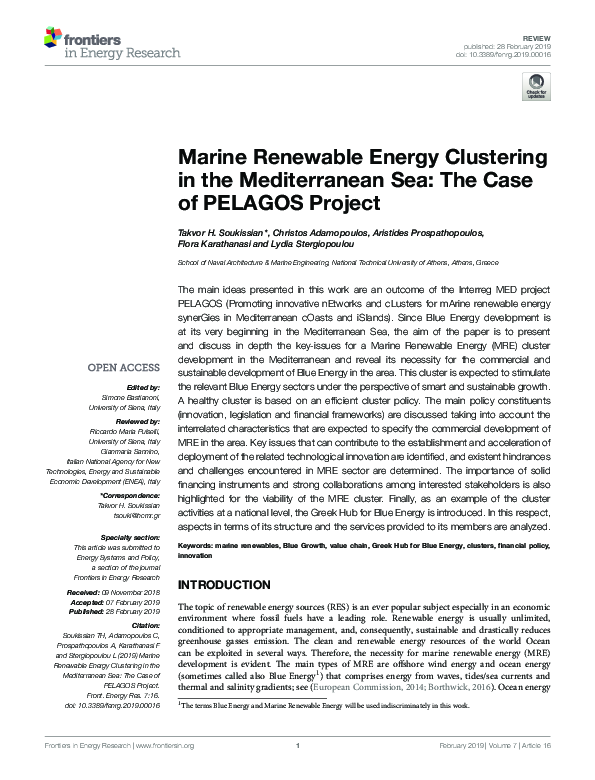 (PDF) Marine Renewable Energy Clustering in the Mediterranean Sea: The Case of PELAGOS Project ...