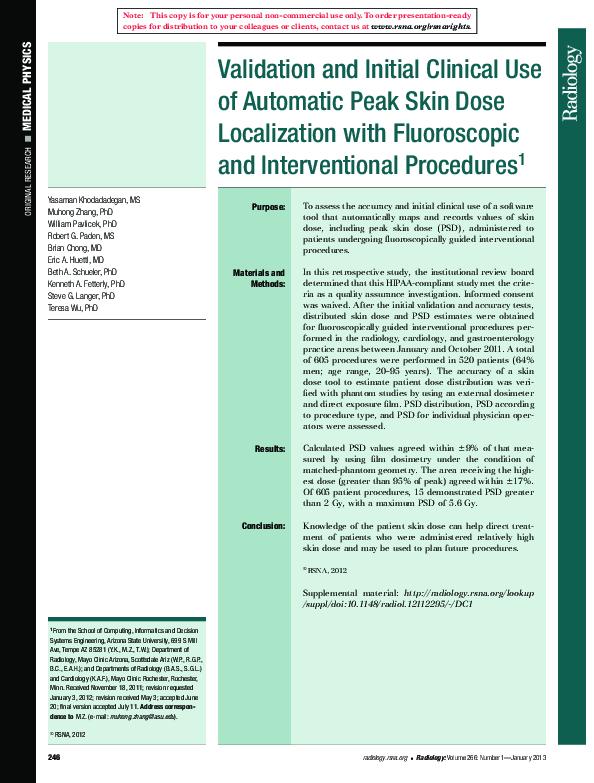 (PDF) Validation and Initial Clinical Use of Automatic Peak Skin Dose Localization with ...