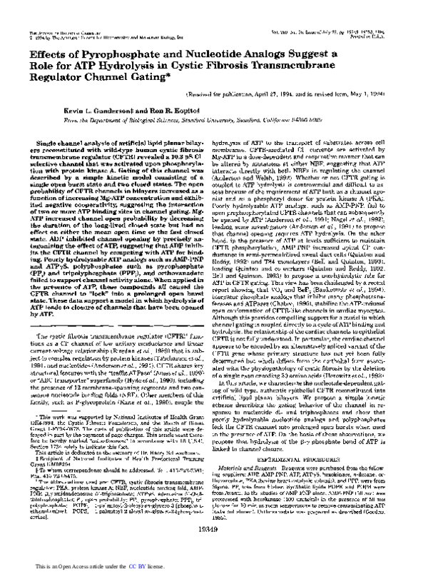 Pdf Effects Of Pyrophosphate And Nucleotide Analogs Suggest A Role