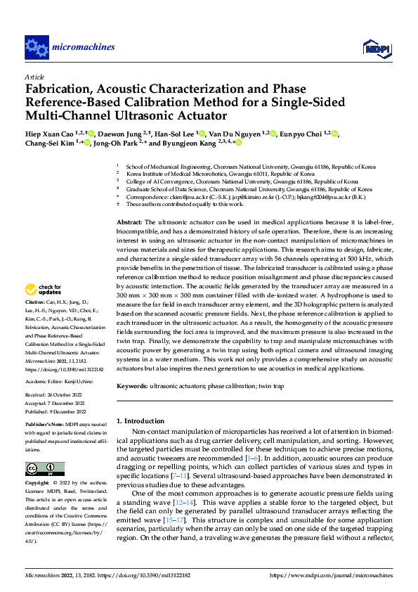 Pdf Fabrication Acoustic Characterization And Phase Reference Based