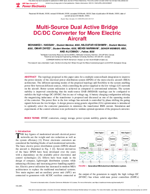 (PDF) Multi-Source Dual Active Bridge DC/DC Converter for More Electric ...