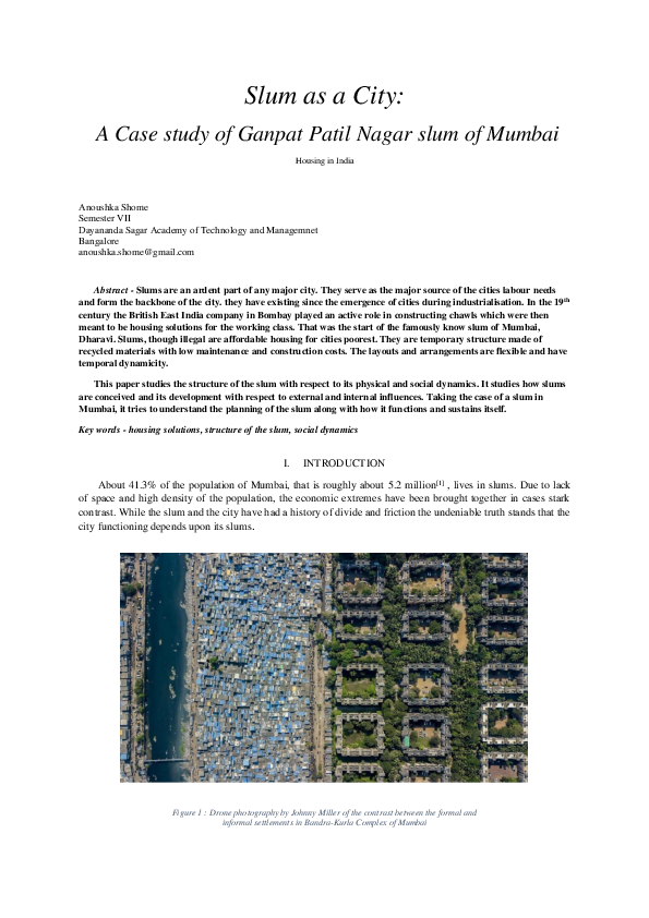(PDF) Slum as a City