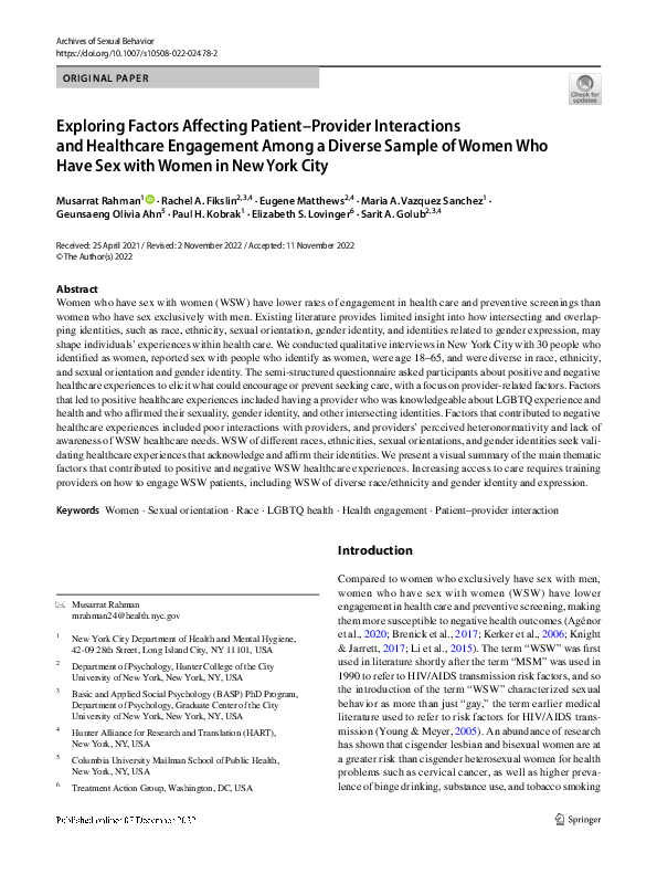Pdf Exploring Factors Affecting Patient Provider Interactions And Healthcare Engagement Among