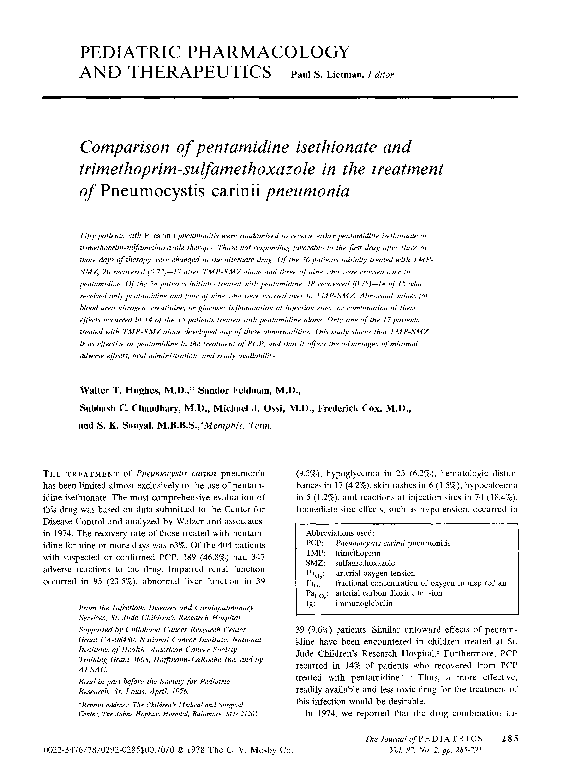 (PDF) Comparison of pentamidine isethionate andtrimethoprim ...