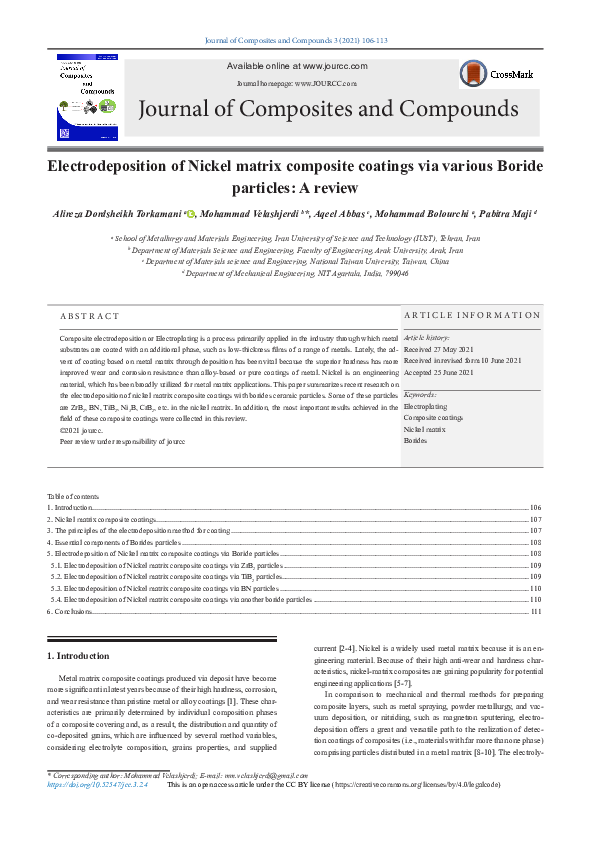 (PDF) Electrodeposition of Nickel matrix composite coatings via various ...
