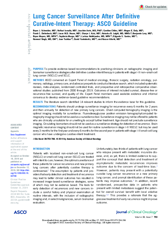 (PDF) Lung Cancer Surveillance After Definitive Curative-Intent Therapy ...