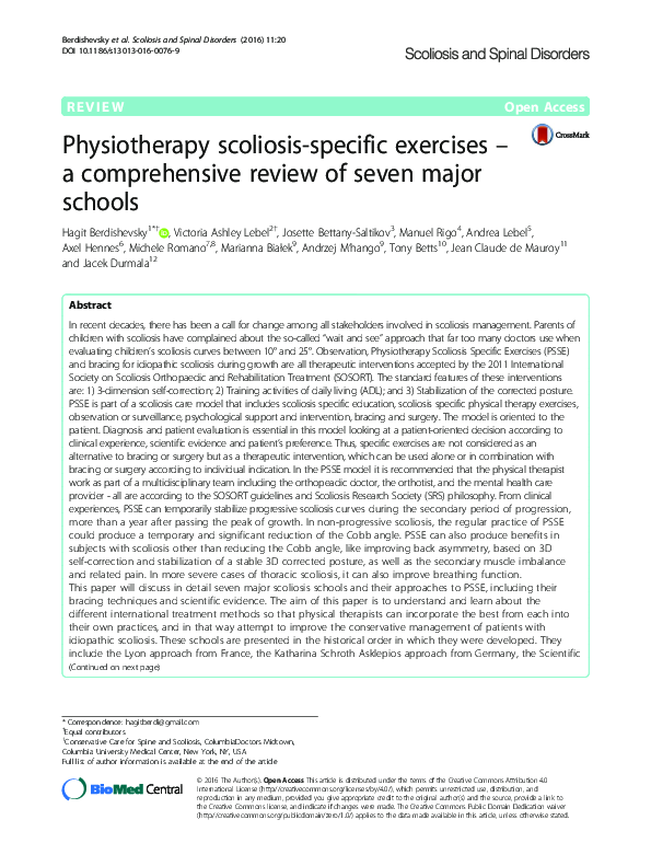 (PDF) Physiotherapy scoliosis-specific exercises – a comprehensive ...