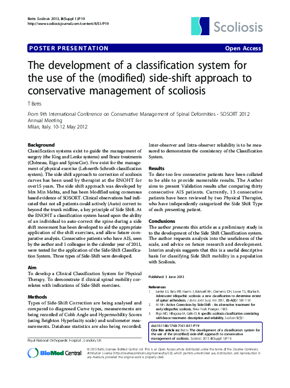 (PDF) The development of a classification system for the use of the ...