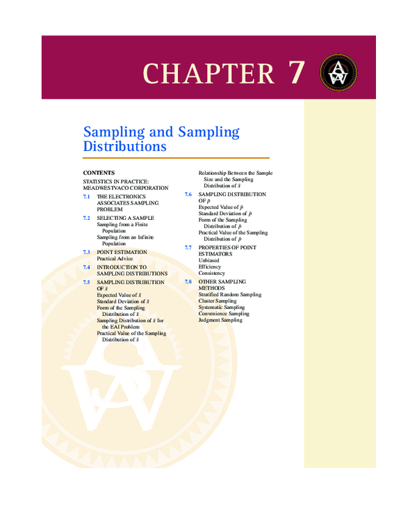 (PDF) Sampling and Sampling Distributions