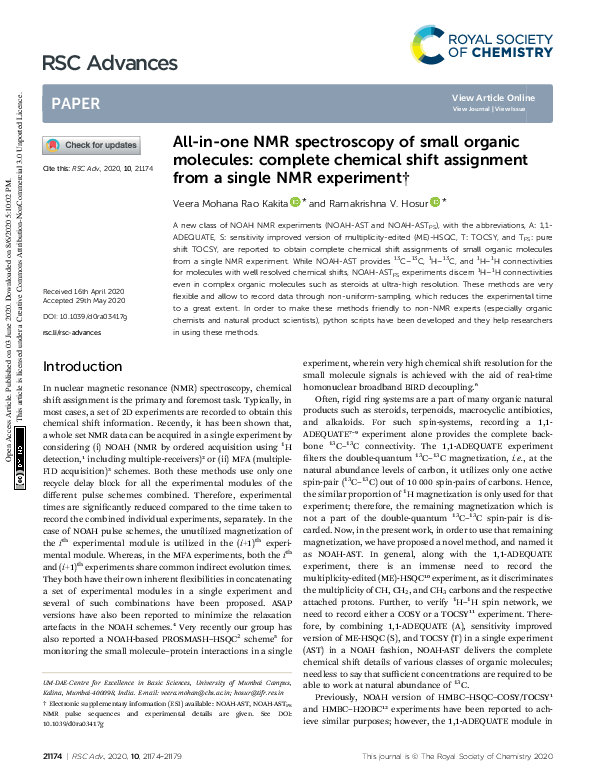 (PDF) All-in-one NMR spectroscopy of small organic molecules: complete ...