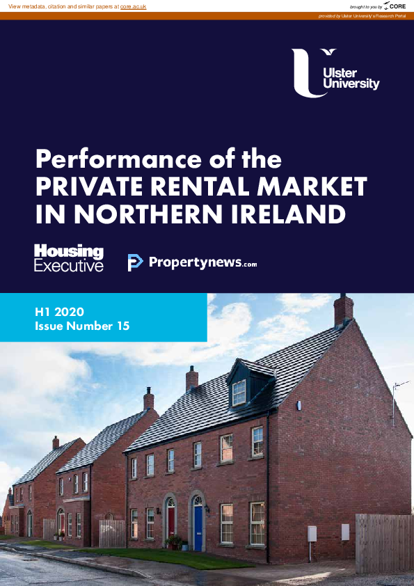 (PDF) Performance of the Private Rental Market in Northern Ireland: H1 2020