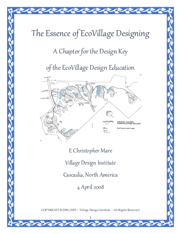 (PDF) The Essence of EcoVillage Designing