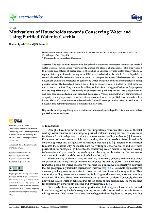 (PDF) Motivations of Households towards Conserving Water and Using ...