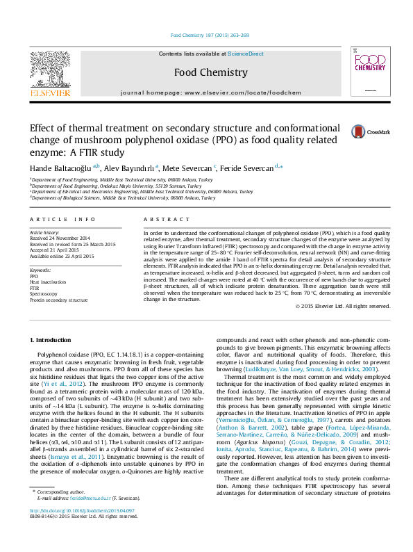 (PDF) Effect of thermal treatment on secondary structure and ...