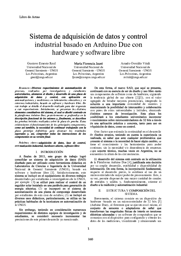 (PDF) Sistema de adquisición de datos y control industrial basado en Arduino Due con hardware y ...