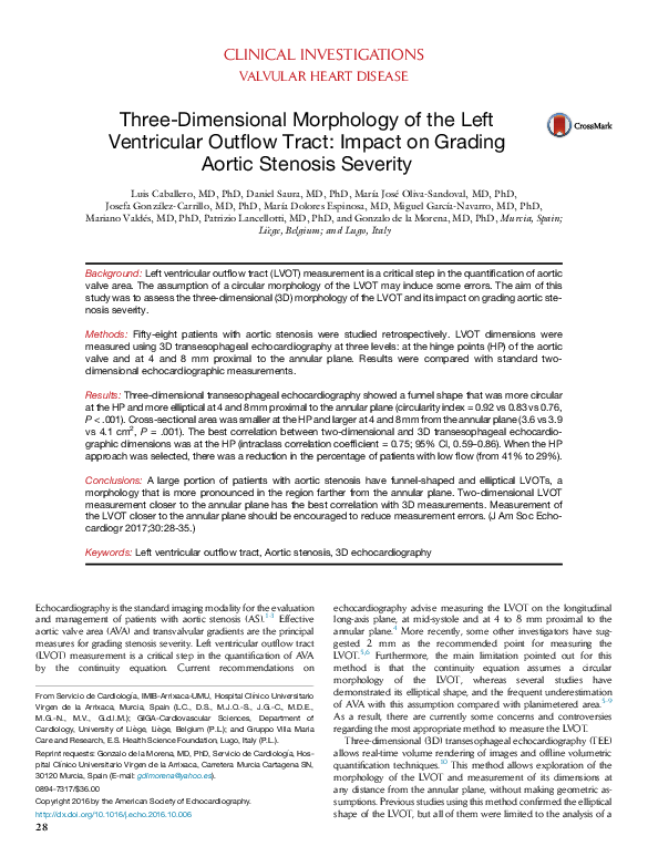 (PDF) Three-Dimensional Morphology of the Left Ventricular Outflow ...
