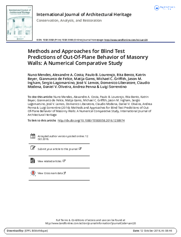 (PDF) Methods and Approaches for Blind Test Predictions of Out-of-Plane ...