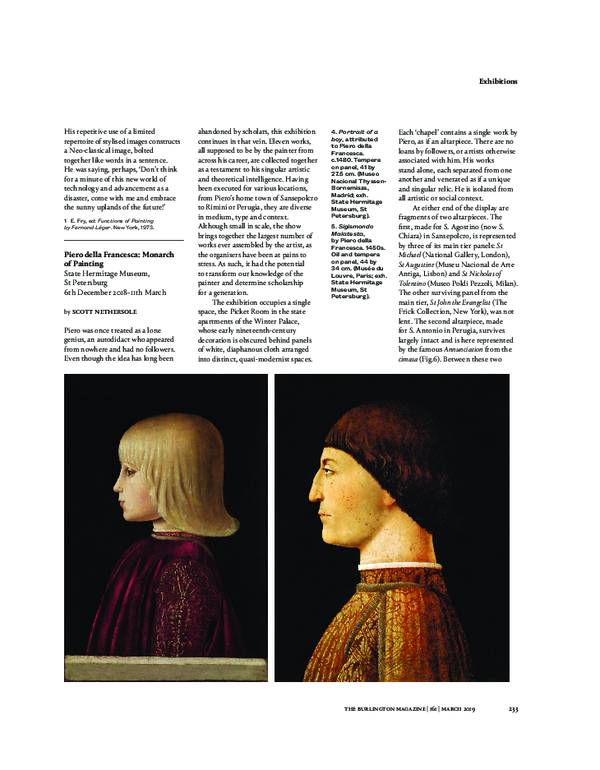 (PDF) Review of exhibition: Piero della Francesca: Monarch of Painting ...