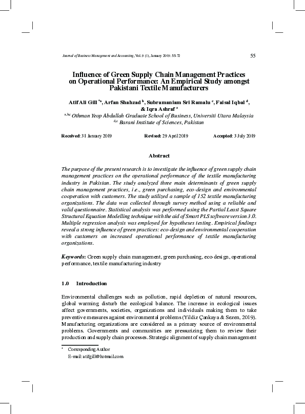 (PDF) Influence of Green Supply Chain Management Practices on Operational Performance: An ...