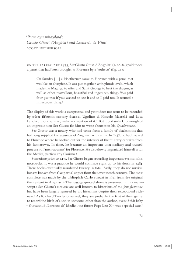 (PDF) ‘“ Parve cosa miracolosa”: Giusto Giusti d’ Anghiari and Leonardo ...