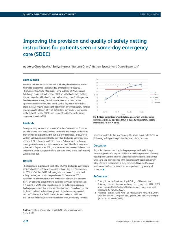 (PDF) Improving the provision and quality of safety netting ...