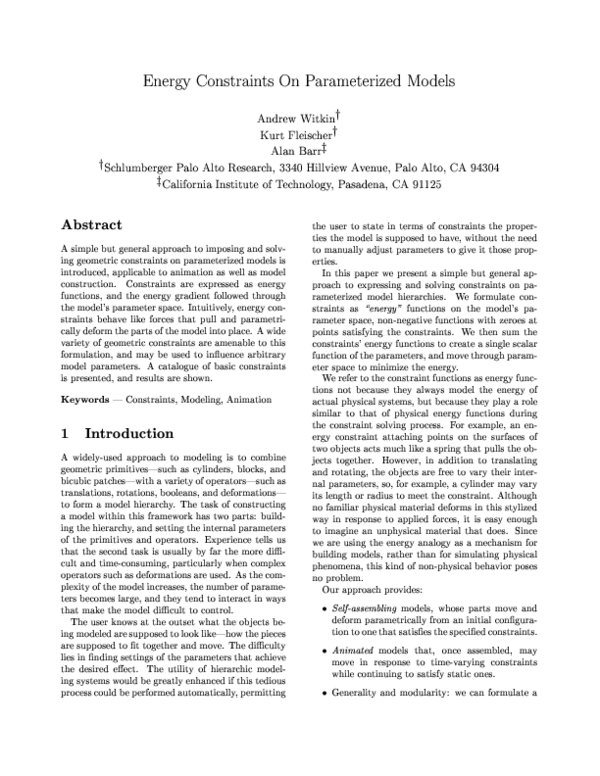 (PDF) Energy constraints on parameterized models