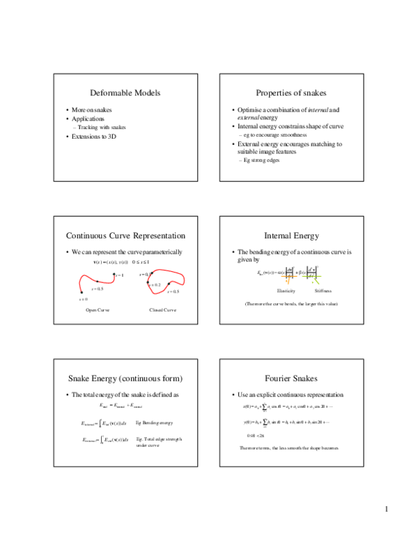 Pdf Deformable Models