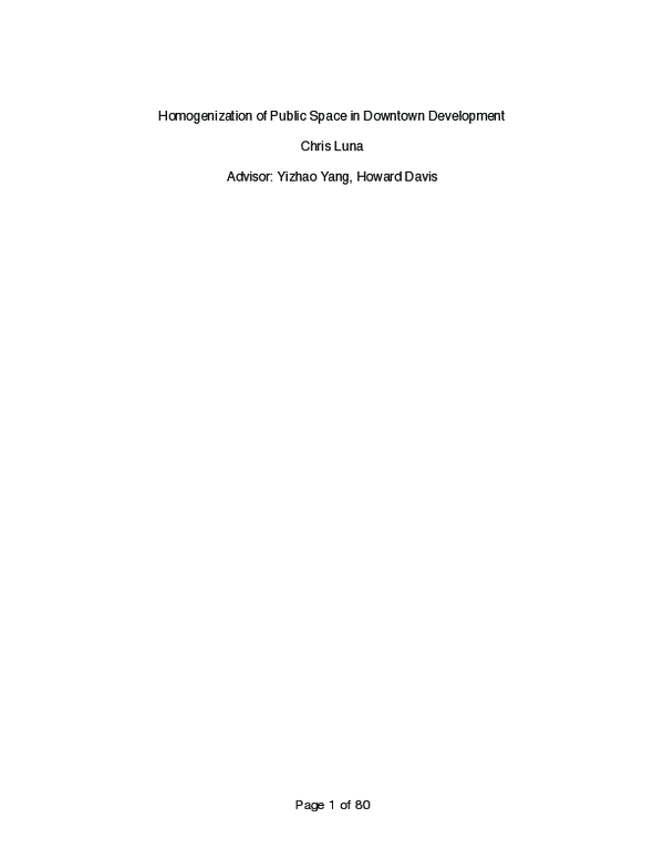 (PDF) Homogenization of Public Space in Downtown Development