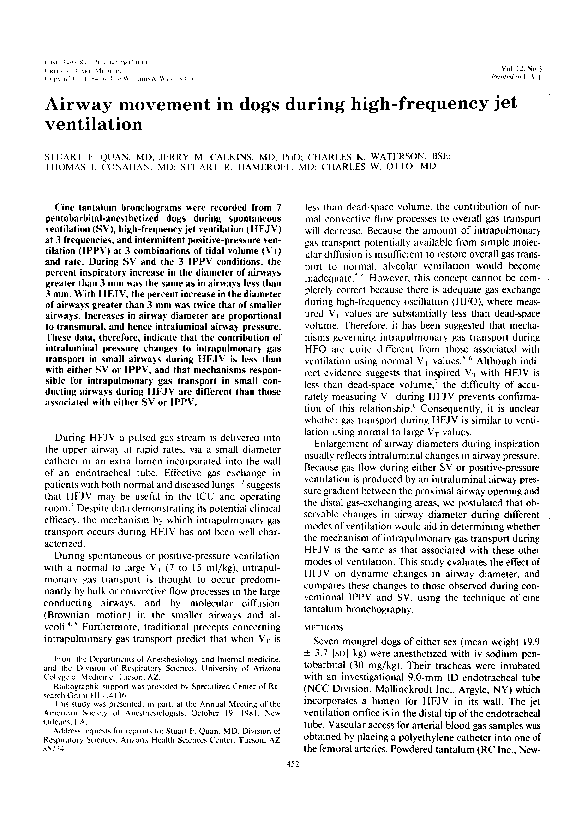 (PDF) Airway movement in dogs during high-frequency jet ventilation