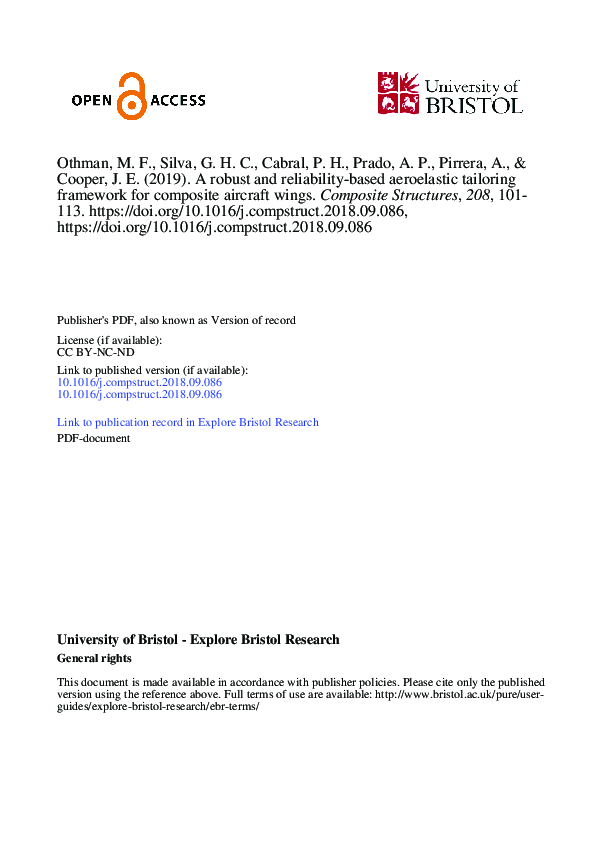Pdf Aeroelastic Tailoring Of Composite Aircraft Wings