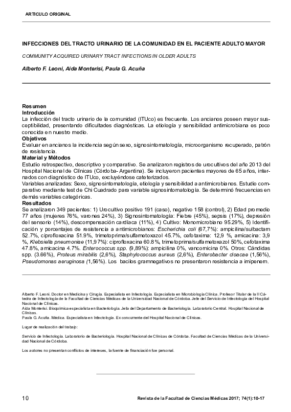 (PDF) Infecciones del tracto urinario de la comunidad en el paciente ...