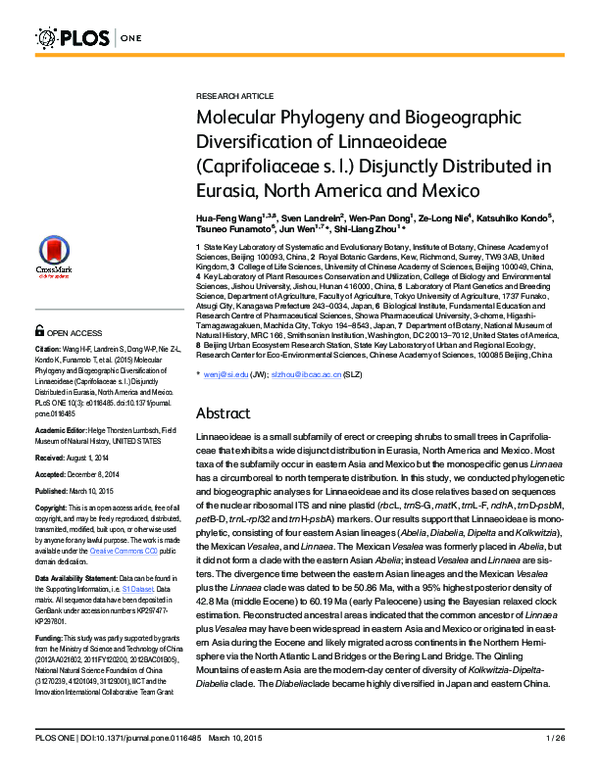 Pdf Molecular Phylogeny And Biogeographic Diversification Of