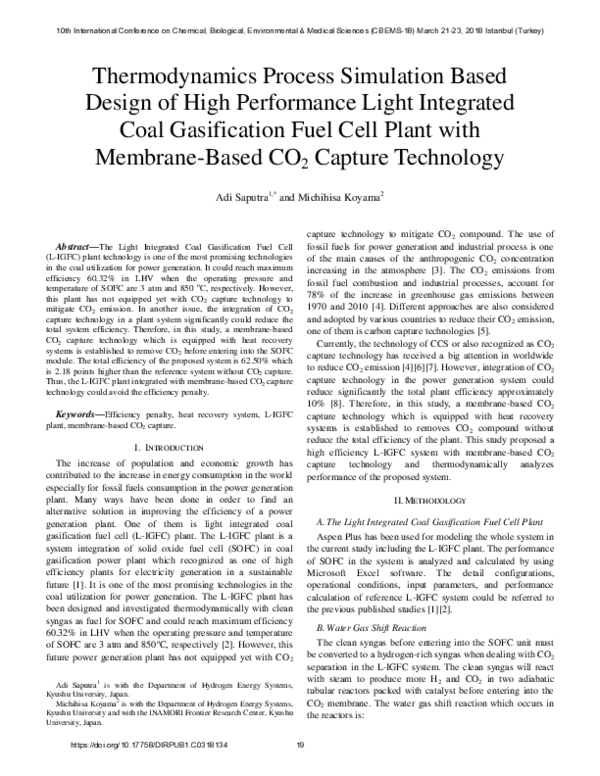 (PDF) Thermodynamics Process Simulation Based Design of High ...