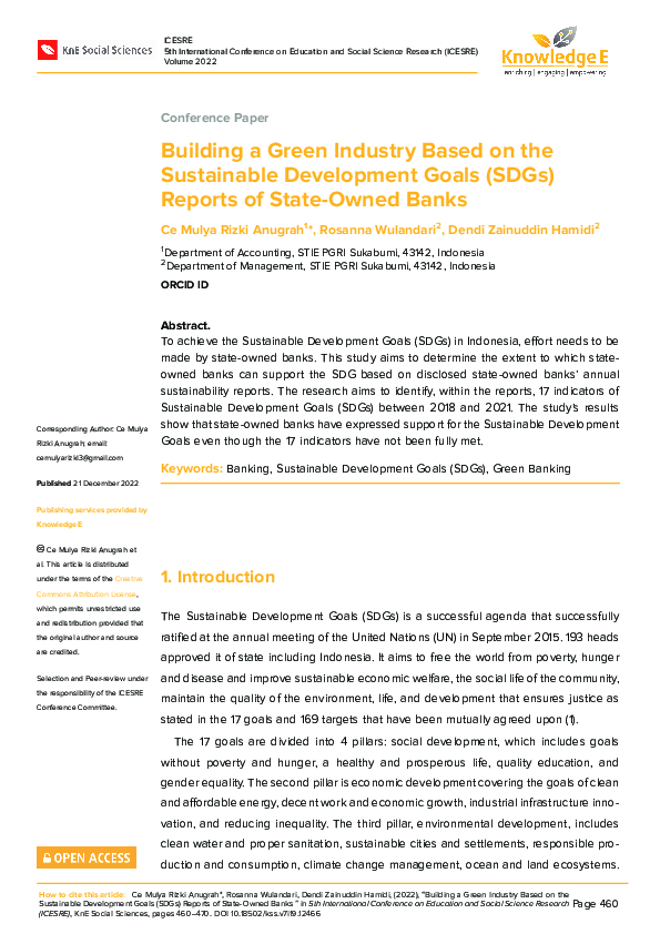 (PDF) Building a Green Industry Based on the Sustainable Development ...