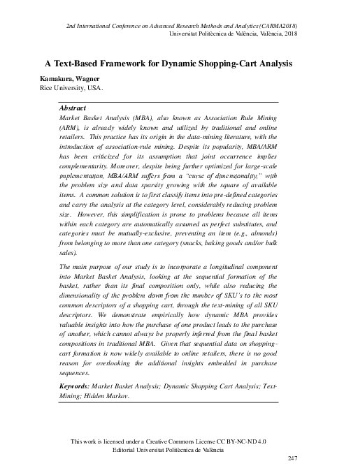 (PDF) A Text-Based Framework for Dynamic Shopping-Cart Analysis