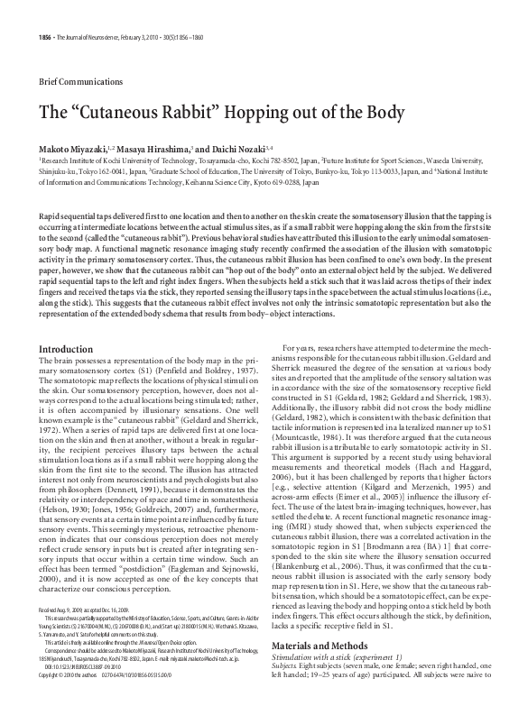 (PDF) The “Cutaneous Rabbit” Hopping out of the Body | Makoto MIYAZAKI ...