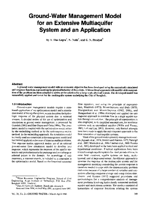 (PDF) Ground-Water Management Model for an Extensive Multiaquifer ...
