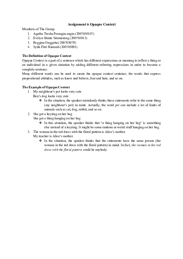 (DOC) Assignment 6 Opaque Context